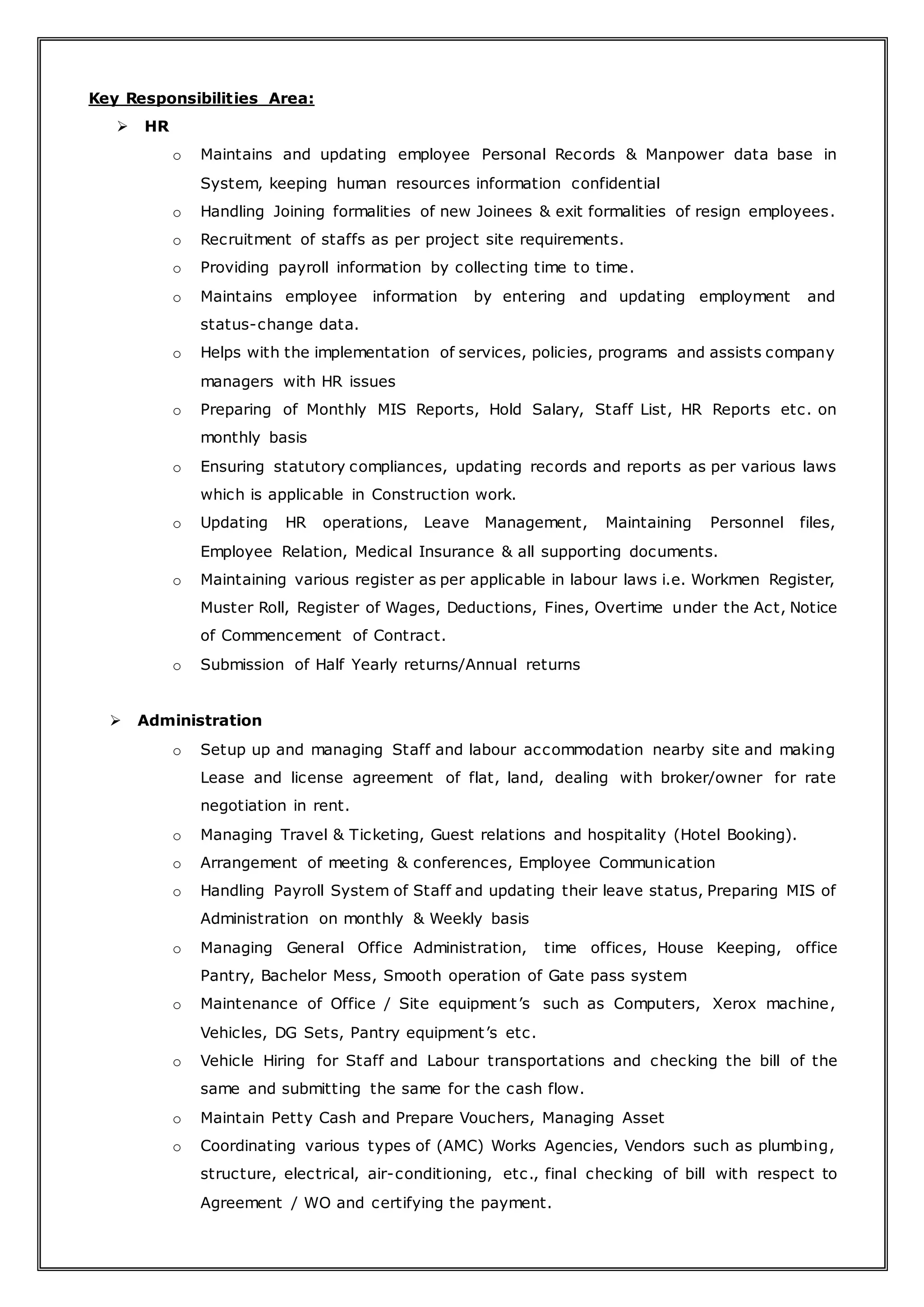 Adminstration Copy _CV | PDF