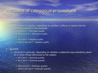 4.1 And 4.2 Categorical Propositions | PPT