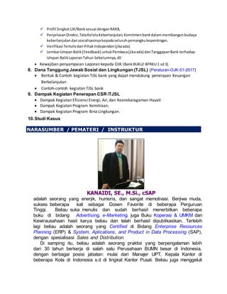 (2021) Silabus Pelatihan “Paradigma Baru CSR (TJSL=Tanggung Jawab ...