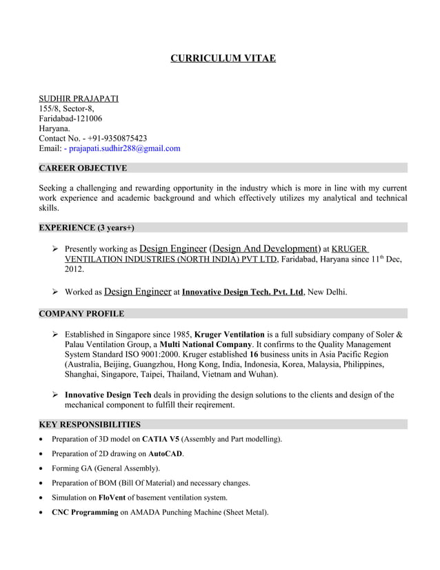 Sudhir Prajapati_CV | DOC