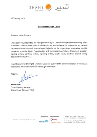 Shams Recommendation Letter 1 | PDF