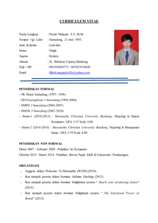 CV Nendi Mulyadi | PDF