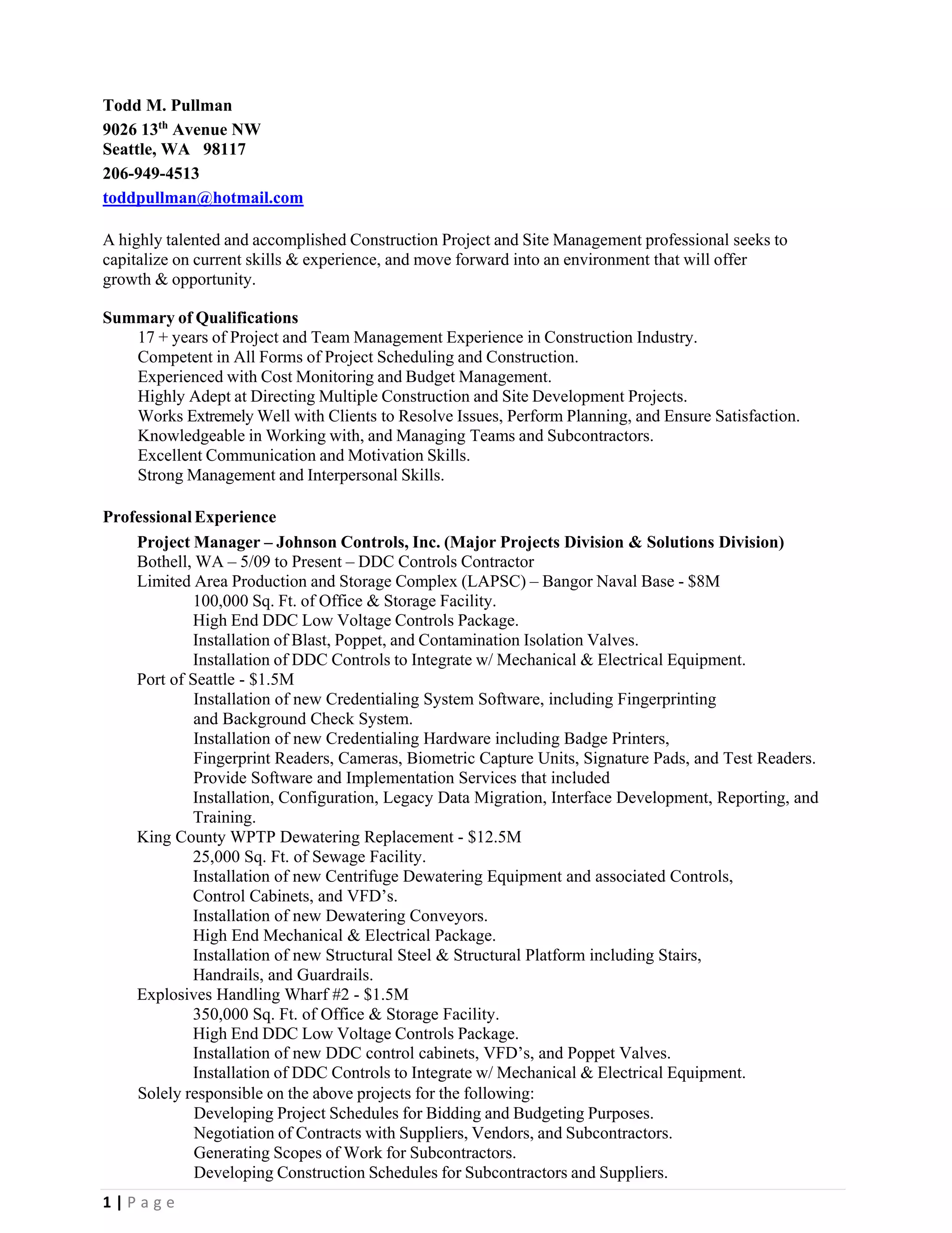 Todd M. Pullman Resume | PDF