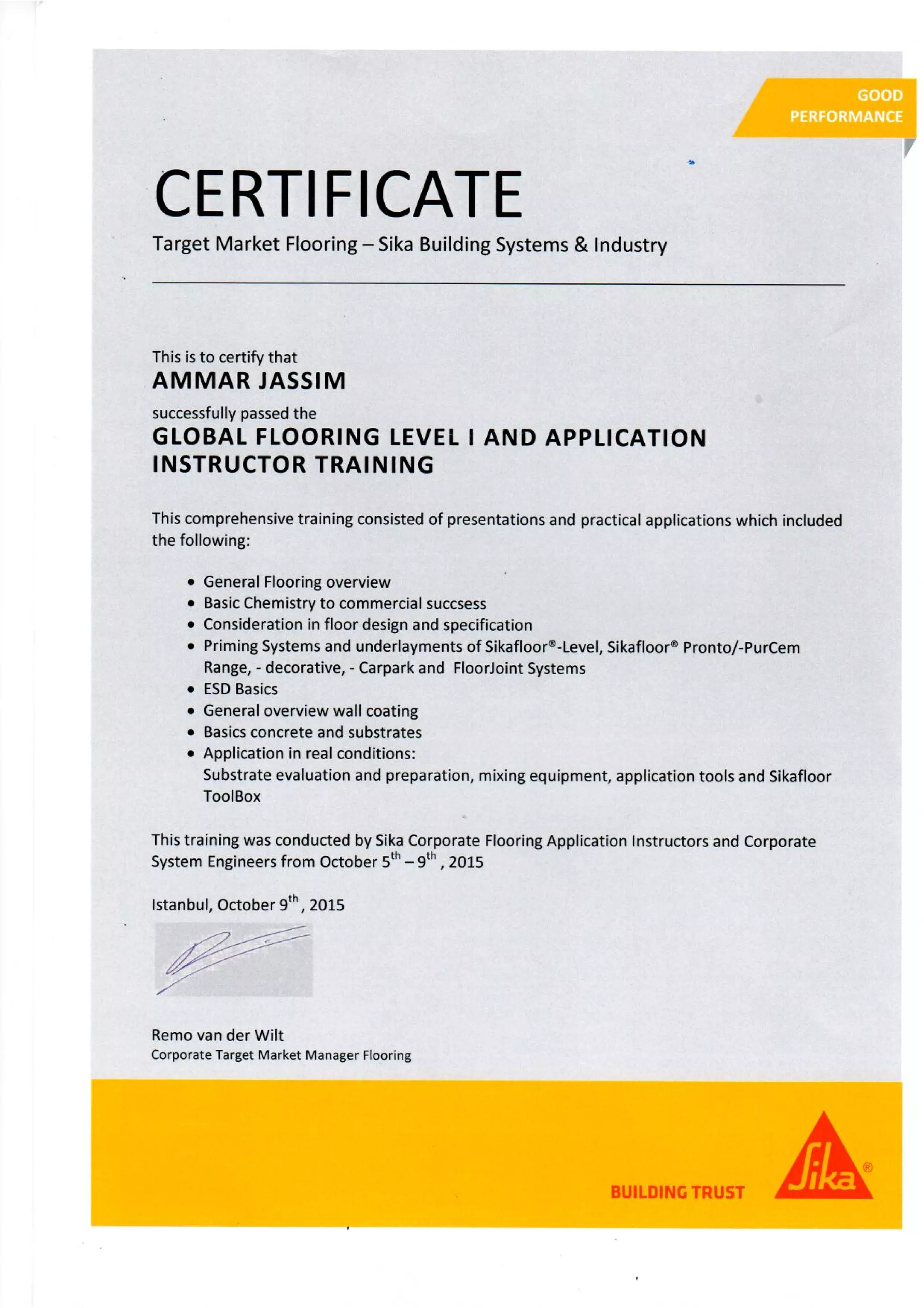 Global training certificate | PDF
