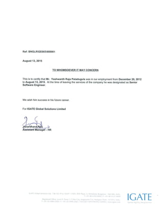 Experience Letter | PDF