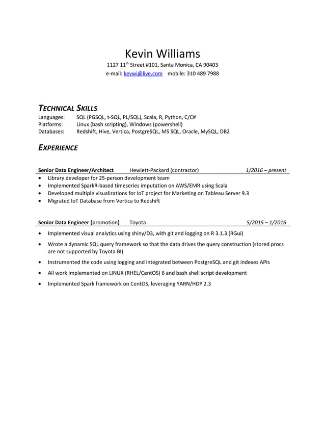 Kevin A Williams | DOC