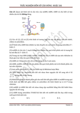 41 cau tn sinh hoc dem dung sai dinh van tien | PDF