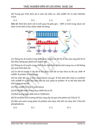 41 cau tn sinh hoc dem dung sai dinh van tien | PDF