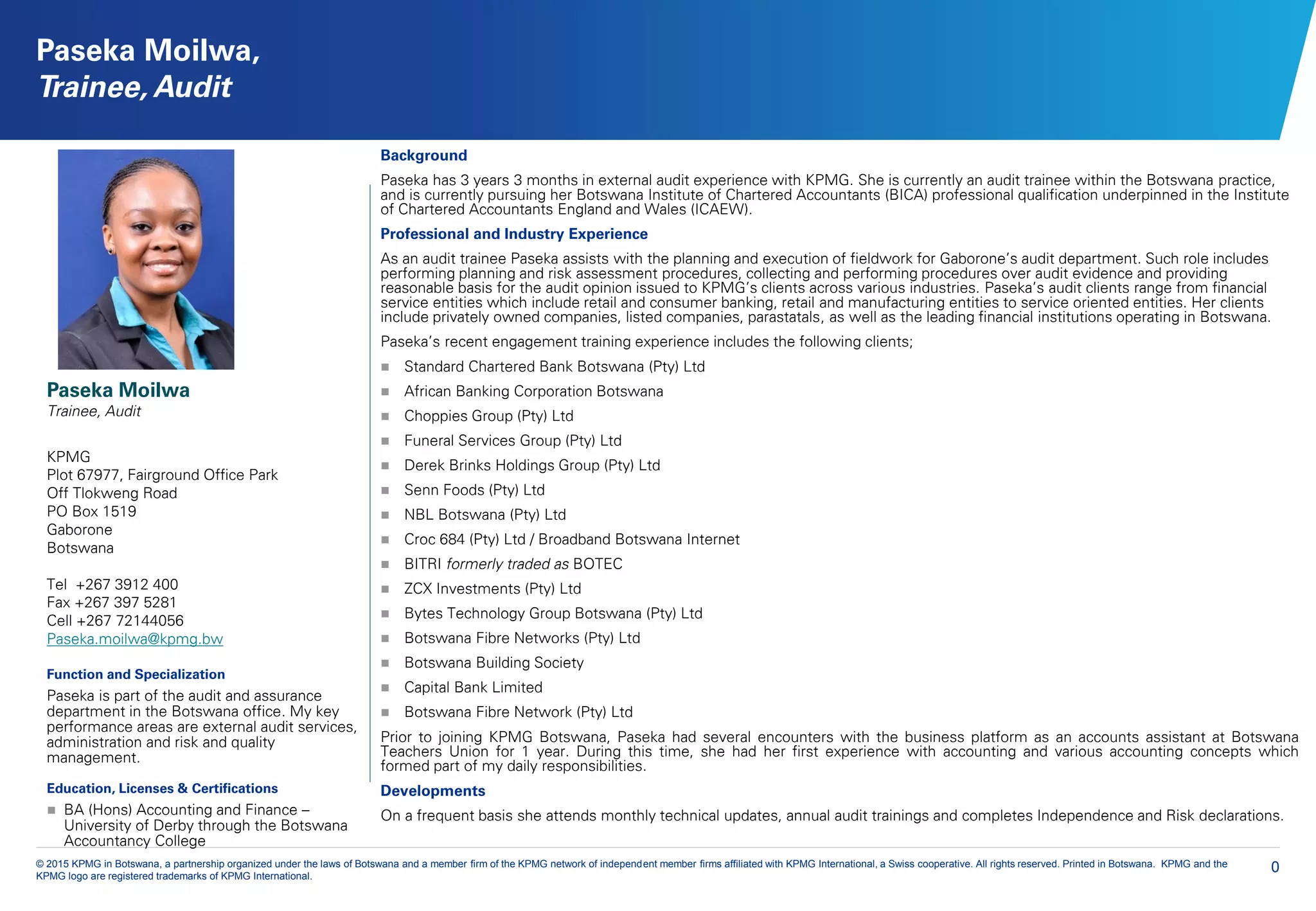 Paseka Moilwa - Background | PPT