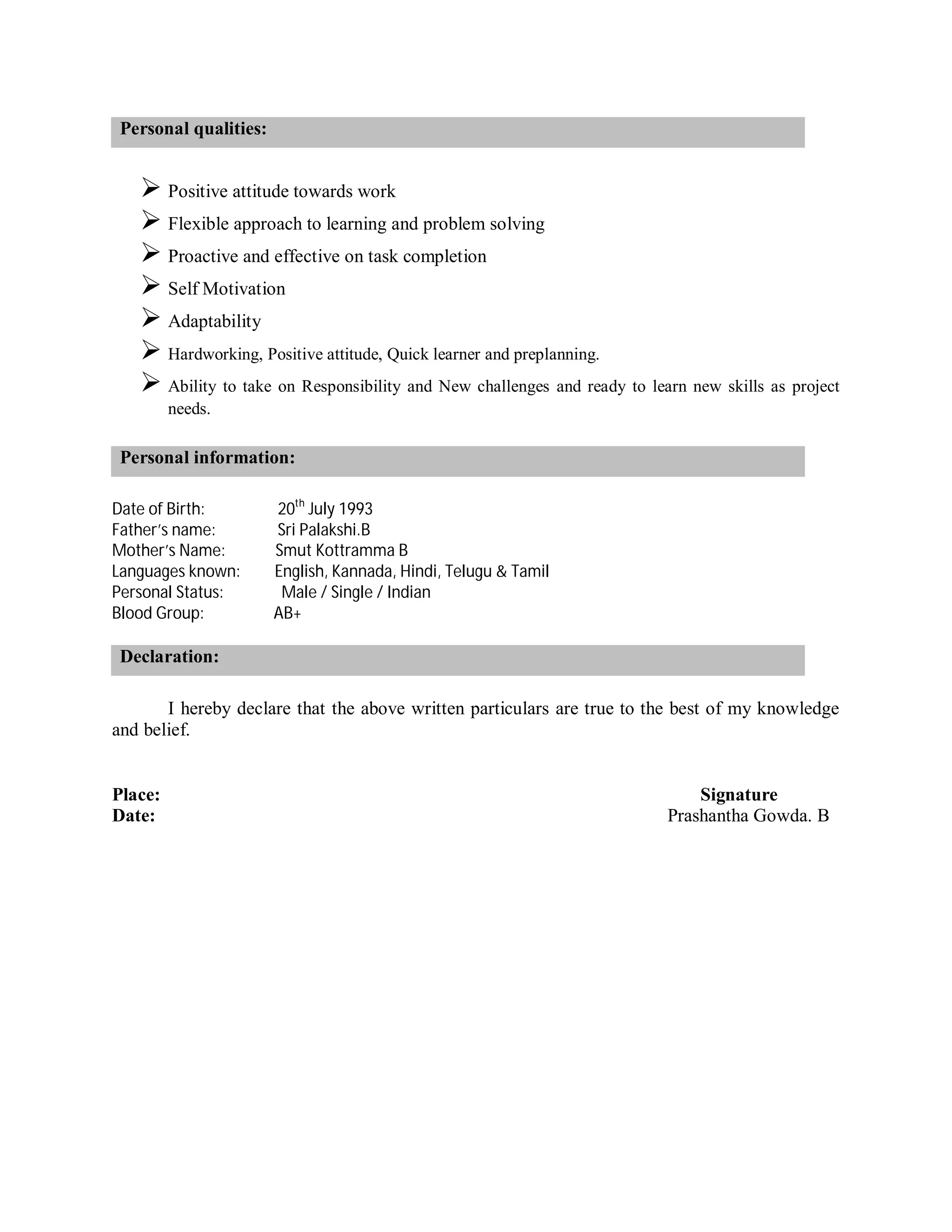 Prashanth Resume _23_ | PDF