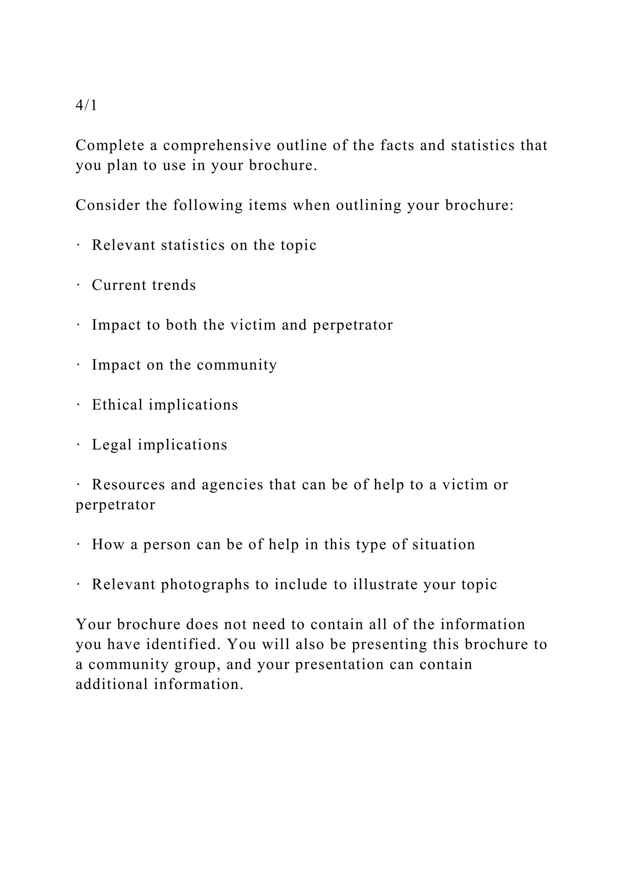 41Complete a comprehensive outline of the facts and statistics .docx