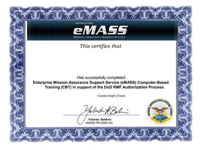 eMASS Training 2016 | PDF