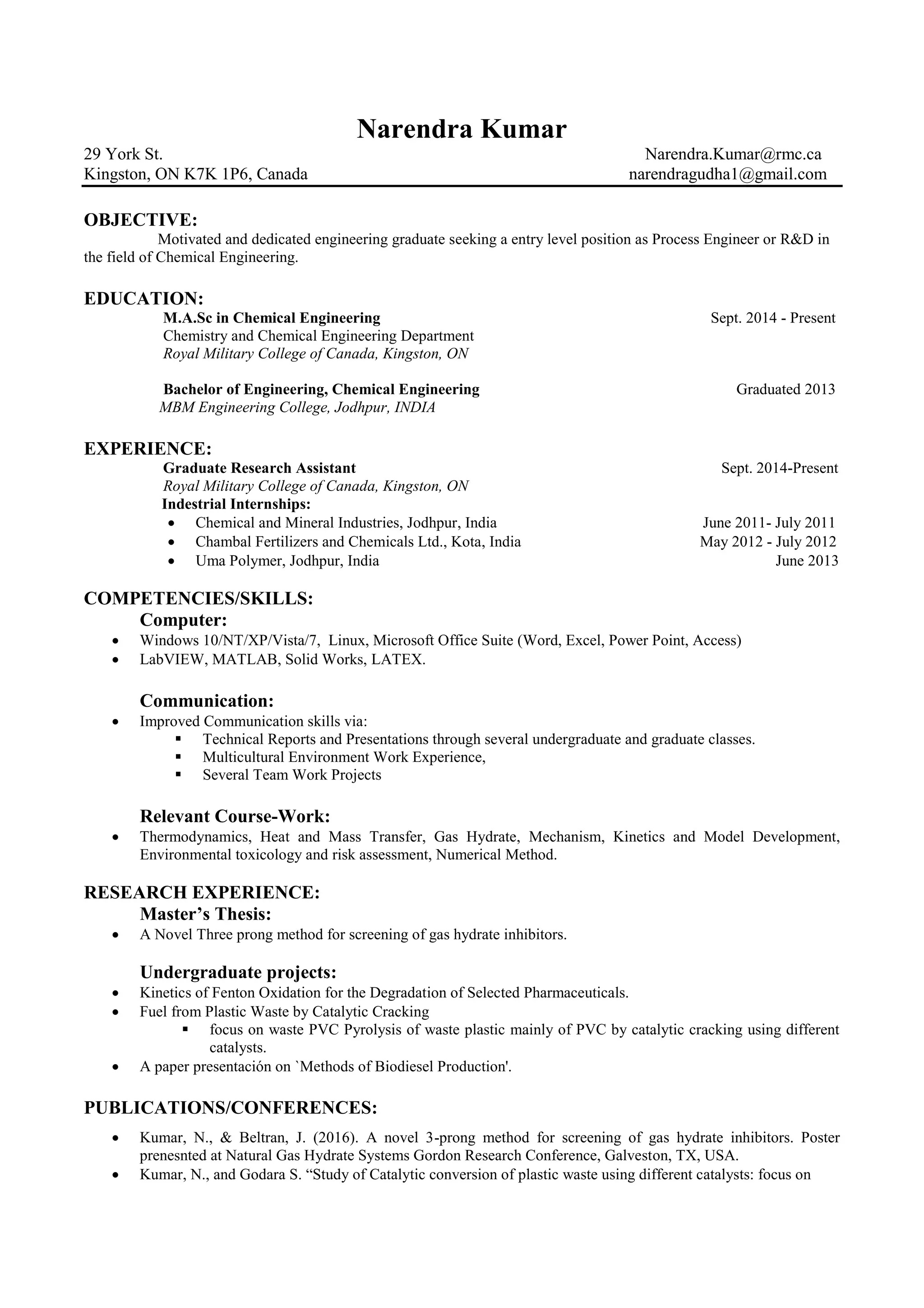 Narendra Resume | PDF
