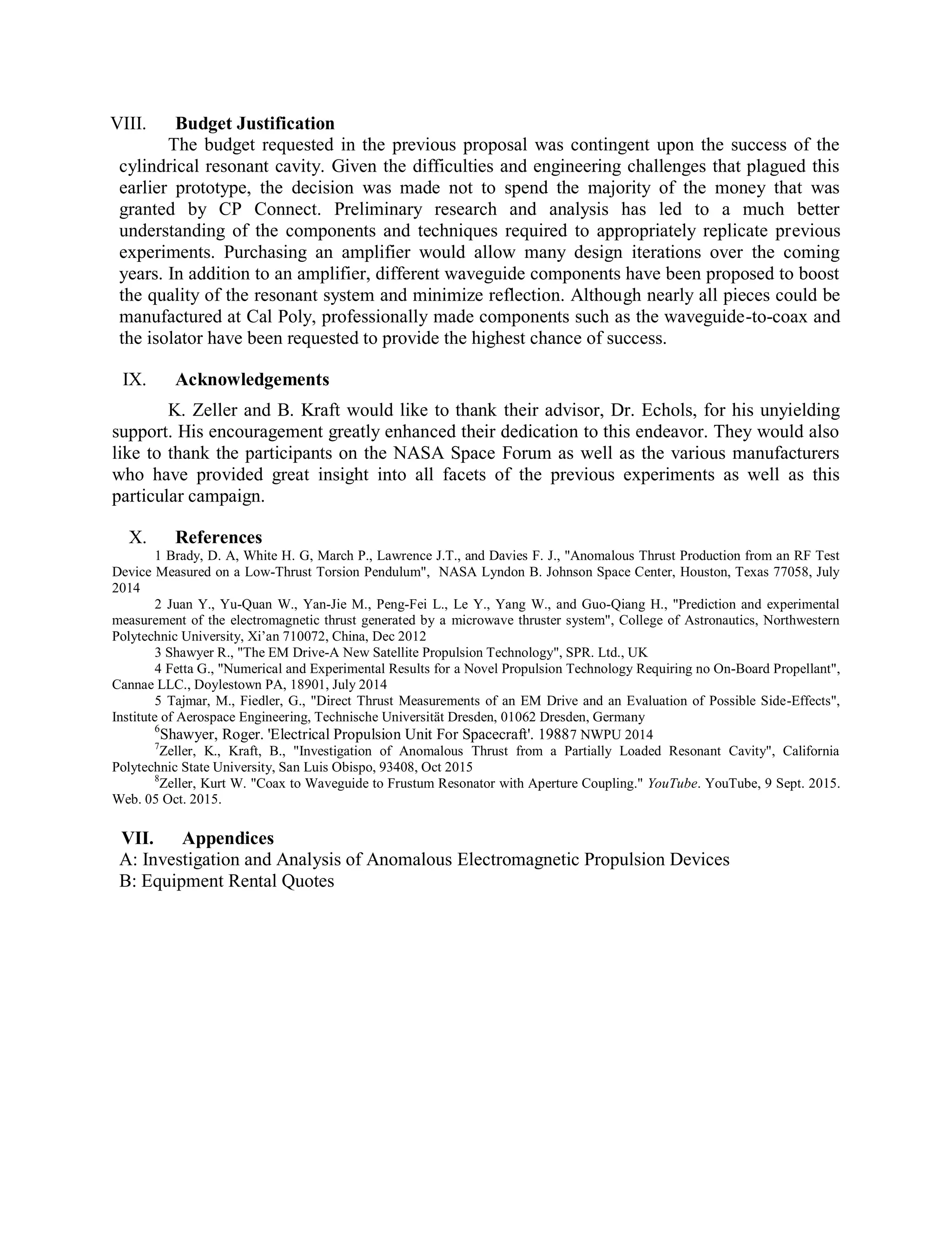 Investigation of Anomalous Thrust and Proposal for Future ...