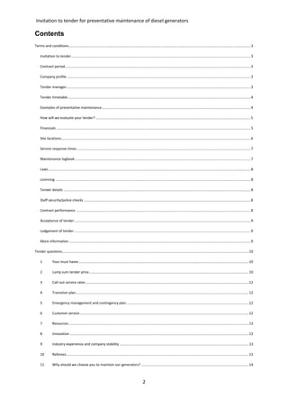Generators final tender | PDF | Free Download