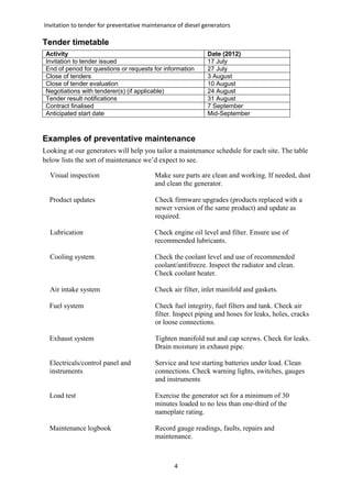 Generators final tender | PDF | Free Download