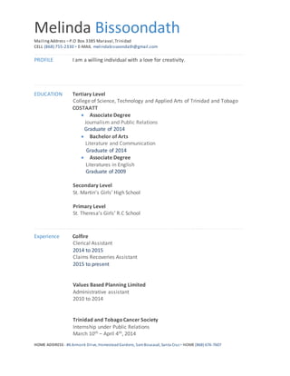 Resume - Mellie - Updated1 | DOCX | Education