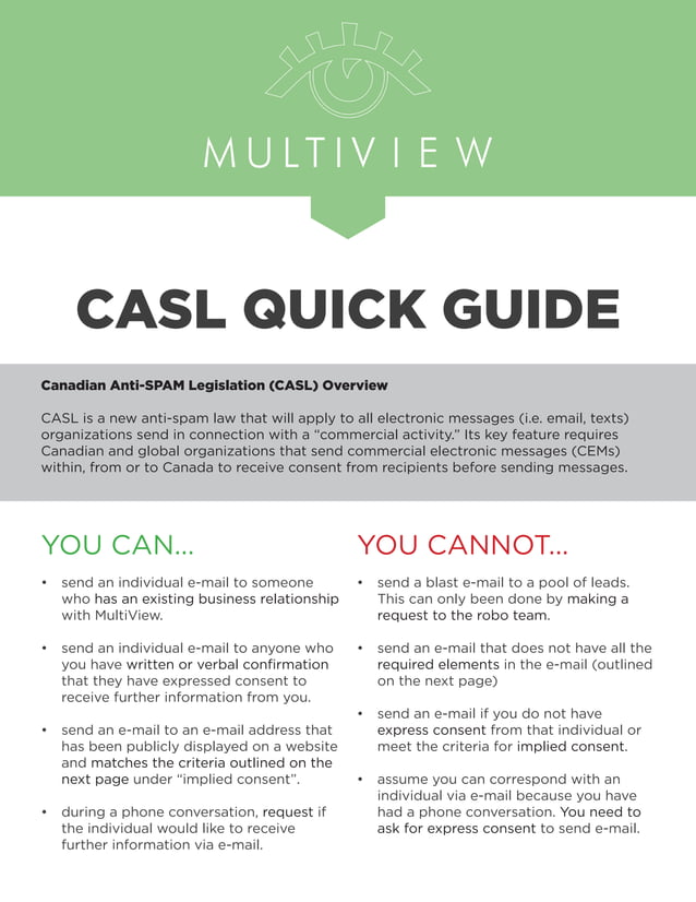 CASL Quick Guide for Sales - CDN | PDF