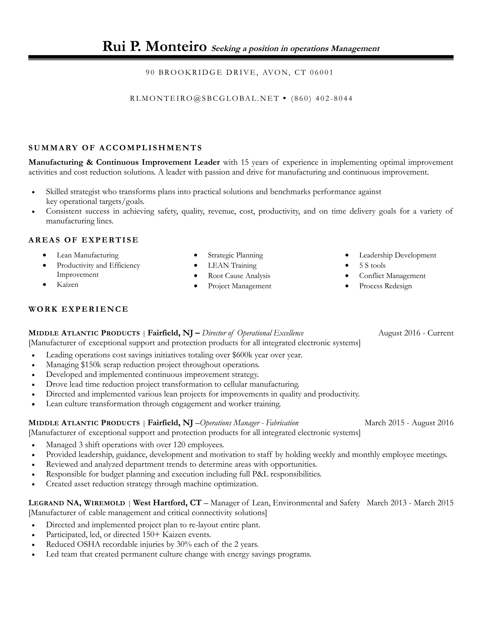 Resume Operations MGT | PDF