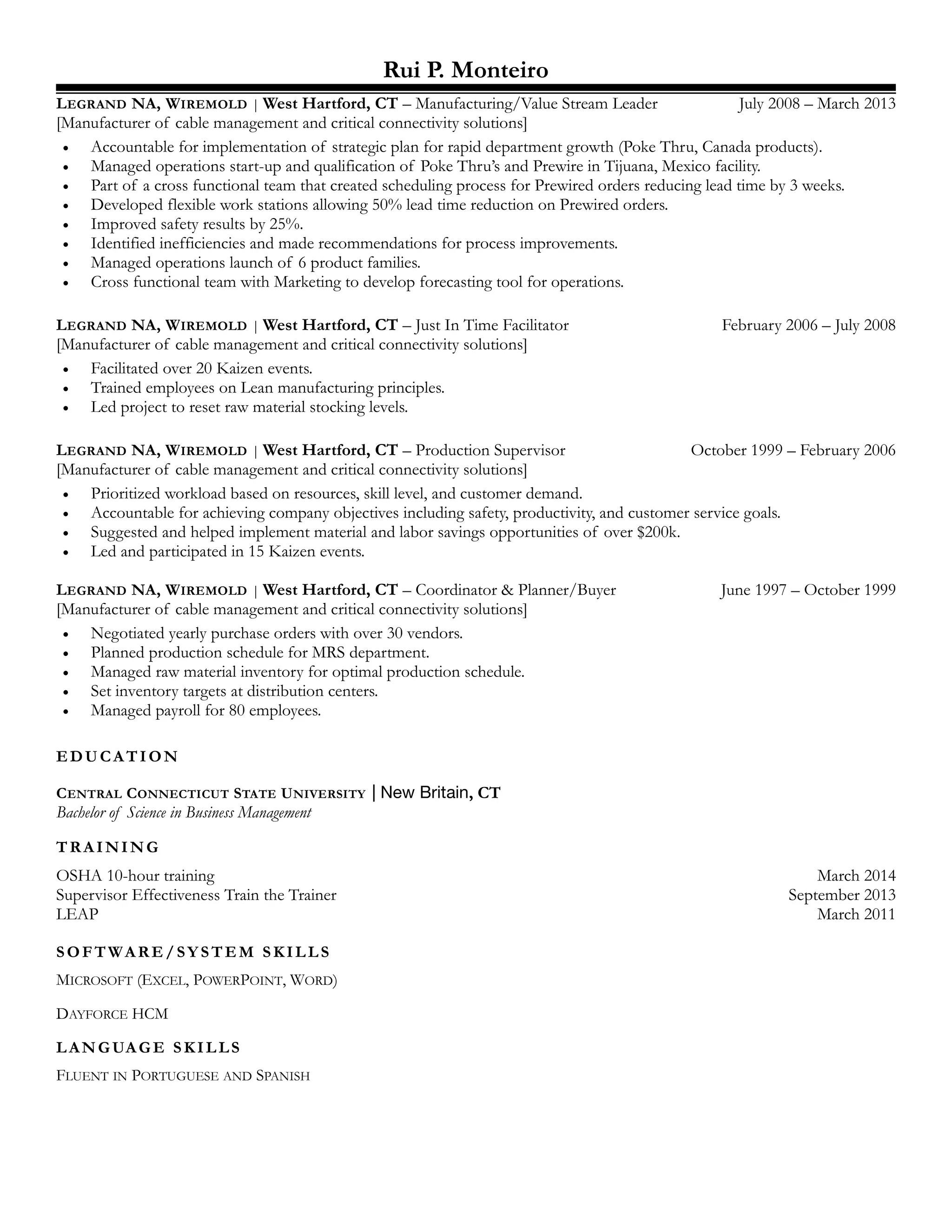 Resume Operations MGT | PDF