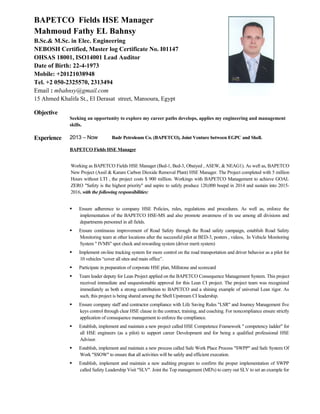 Mahmoud El Bahnsy HSE Manager1 | DOC