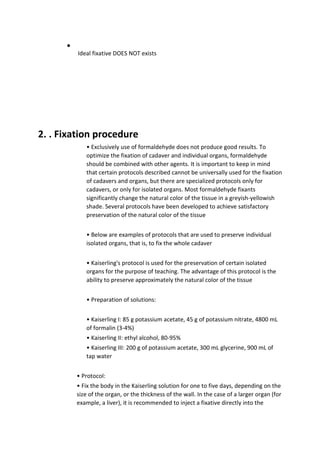 Notes for Fixation of tissues and organs for educational and scientific ...
