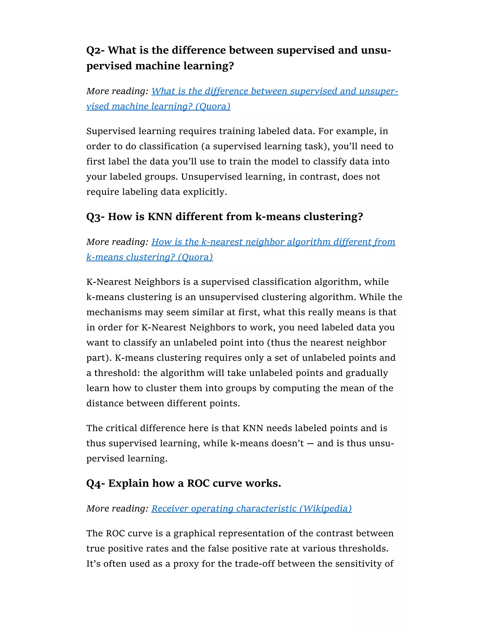 41 essential machine learning interview questions! | PDF | Technology & Computing