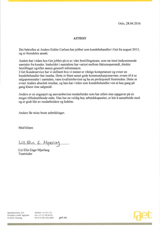 Attest Anders Ekcbo Carlsen | PDF