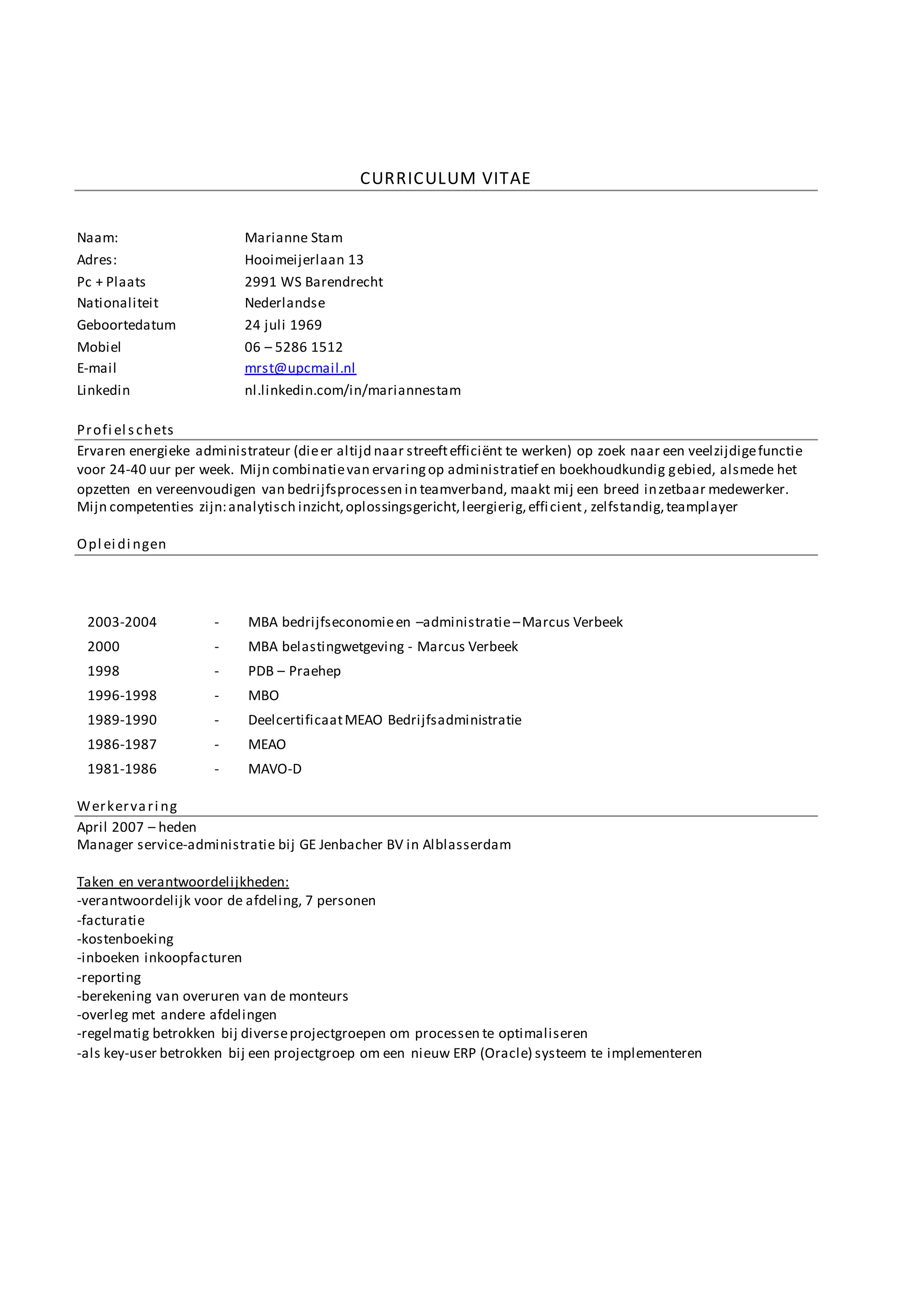 cv_mariannestam2015 | PDF