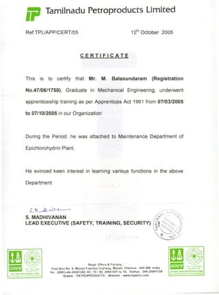 TPL Certificate