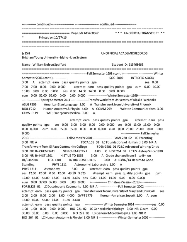 Unofficial transcript | DOCX