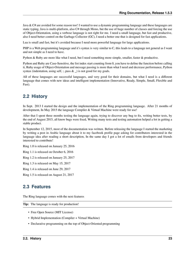 The Ring programming language version 1.5.3 book - Part 5 of 184 | PDF