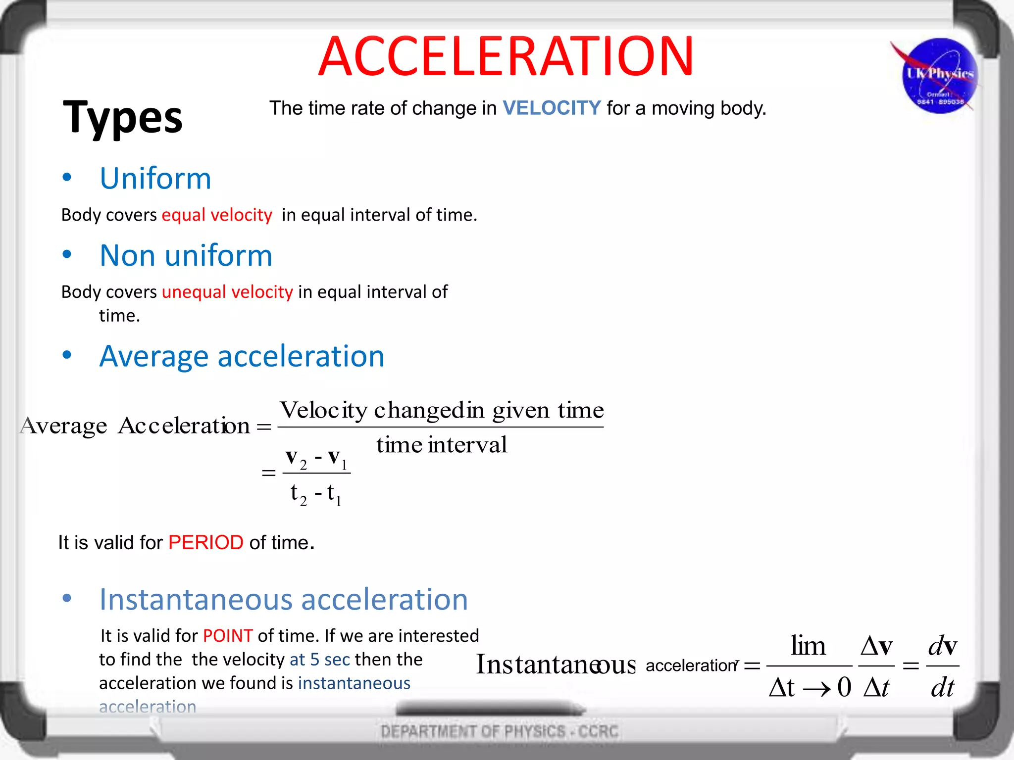 Horizontal Straight Line Motion | PPT