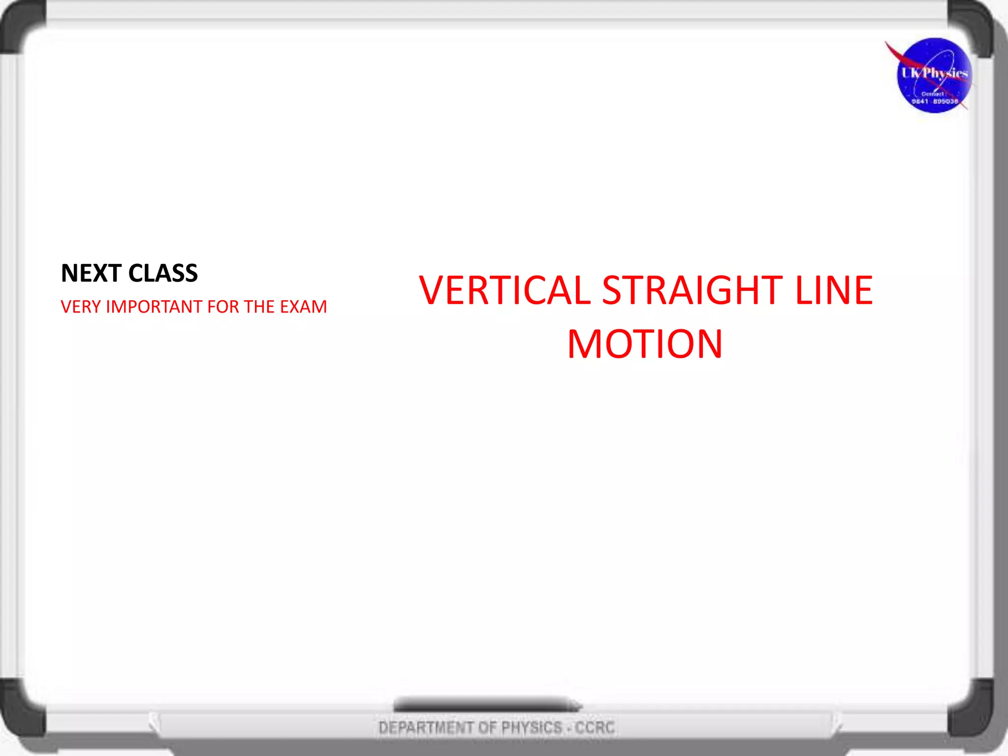 Horizontal Straight Line Motion | PPT
