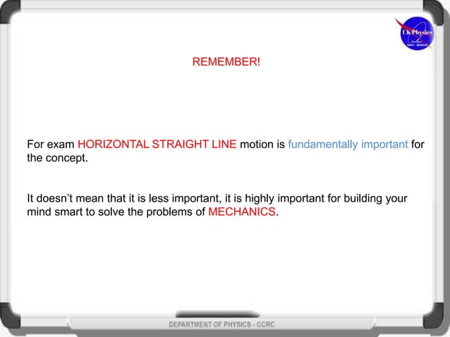 Horizontal Straight Line Motion | PPT