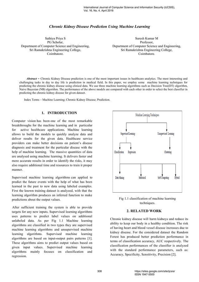 Chronic Kidney Disease Prediction Using Machine Learning | PDF
