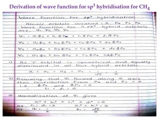 HYBRIDISATION : Derivation Of Wave Function For The Following Orbital Hybridisation Type : sp ...