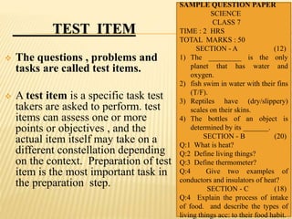 Preparing The Test Items | PPTX