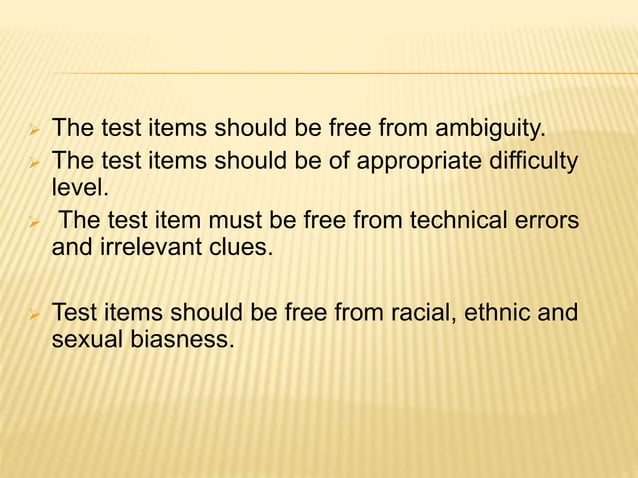 Preparing The Test Items | PPTX