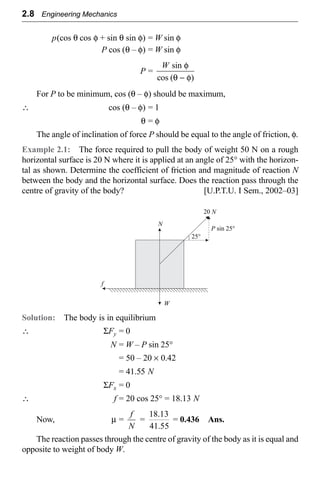 friction Engineering machanics | PDF