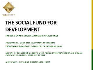 The Social Fund for Development: Facing Egypt's Socio-Economic ...