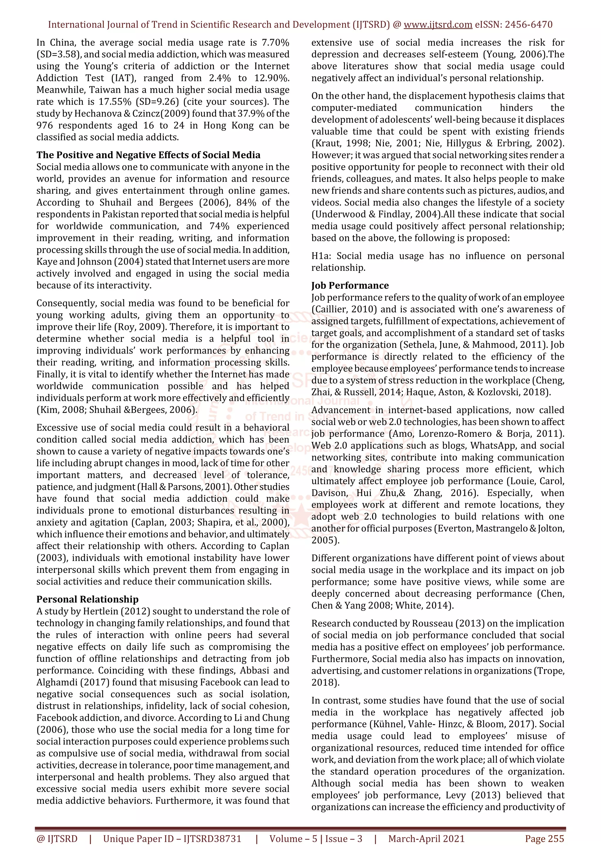 The Influence of Social Media Usage and Personality Traits on Personal ...