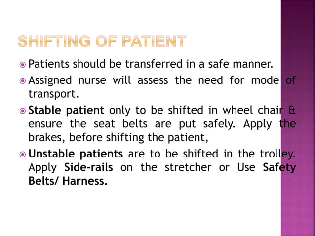 41 TRANSFER OF PATIENT.ppt | First Aid | Injuries