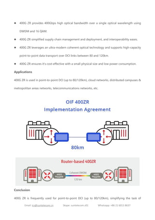 400G ZR Coherent Pluggable Optics Enable 400G for Next-Generation Data ...