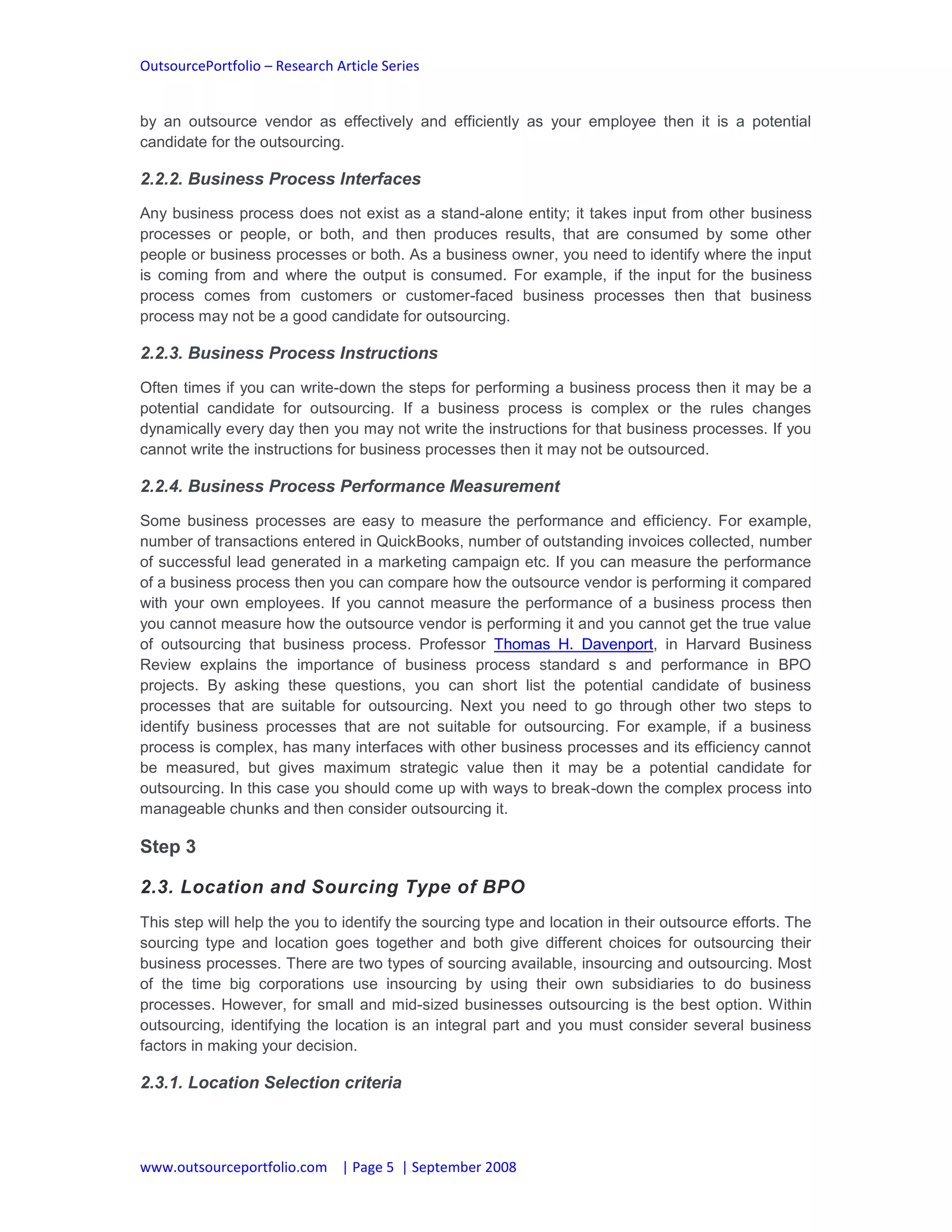 BPO Feasibility Framework | PDF