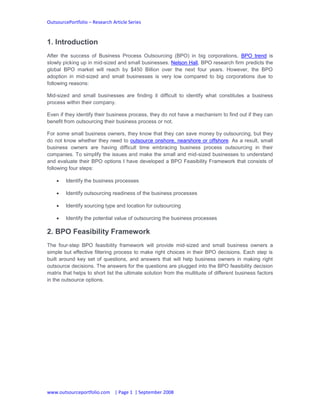 BPO Feasibility Framework | PDF