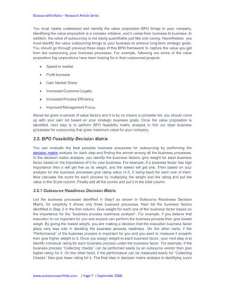 BPO Feasibility Framework | PDF