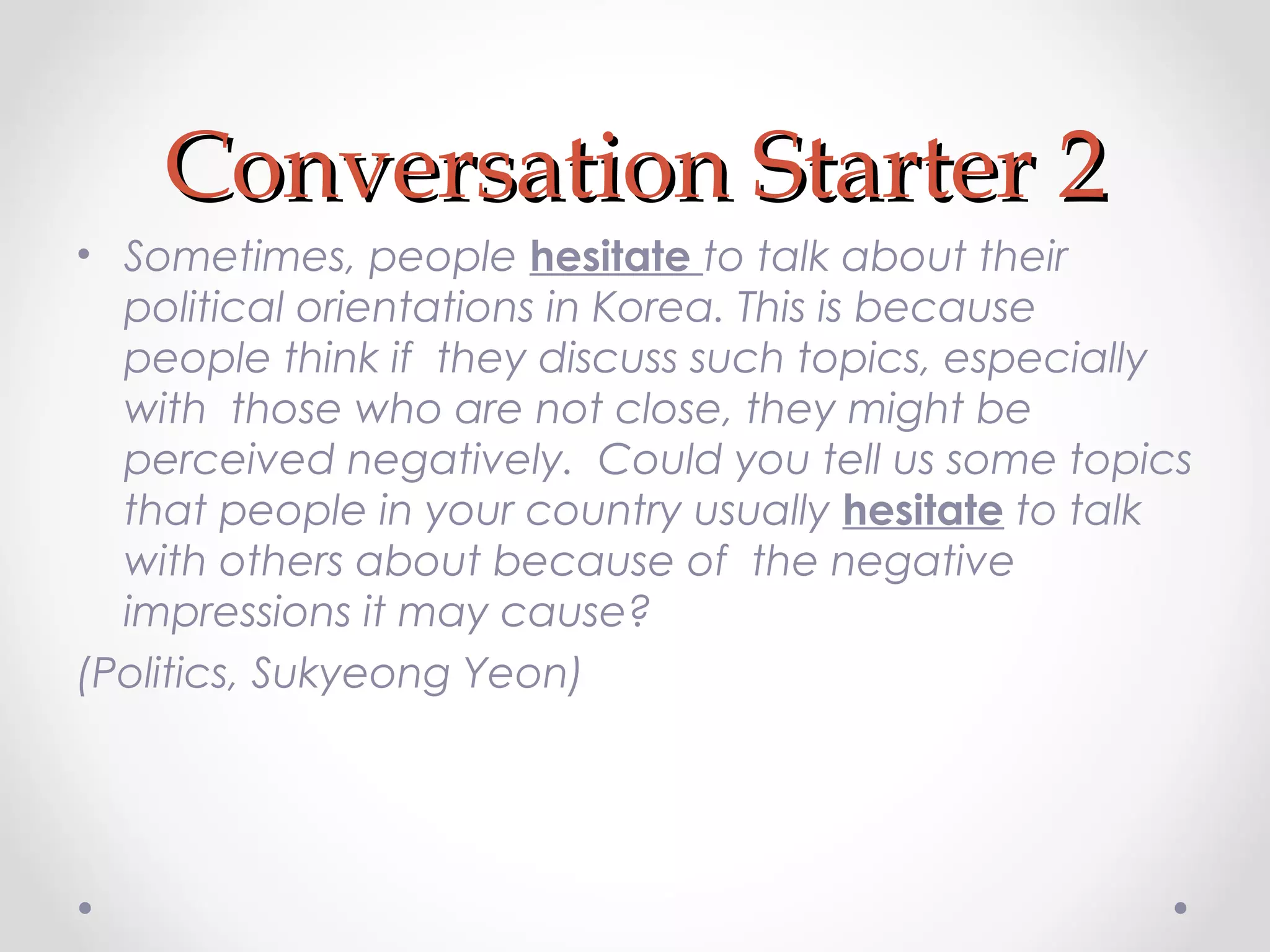 42. conversation starters, paraphrasing | PPT