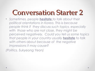 42. conversation starters, paraphrasing | PPT