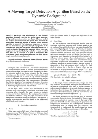 A Moving Target Detection Algorithm Based on Dynamic Background | PDF | Photo Editing Software ...